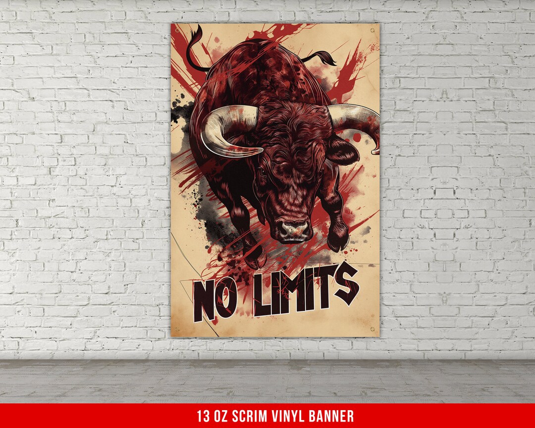No Limit Banner - Home Gym Decor - Large Inspirational Wall Art ...
