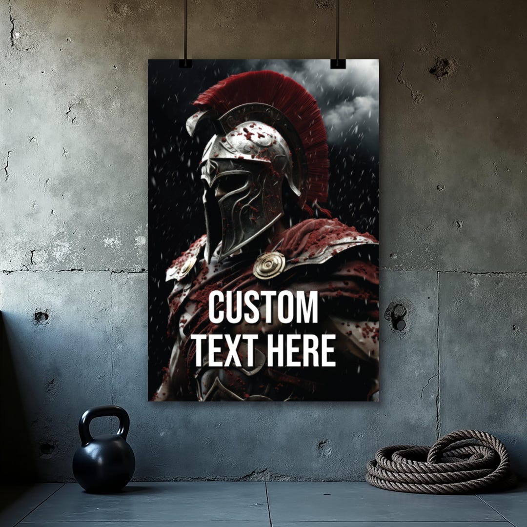 Custom Spartan Poster, Fitness Wall Art, Motivational Quote Wall Decor ...