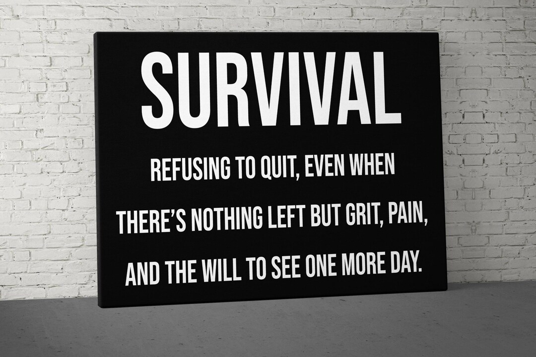 Survival Definition Canvas, Motivational Wall Art, Inspirational Quotes ...