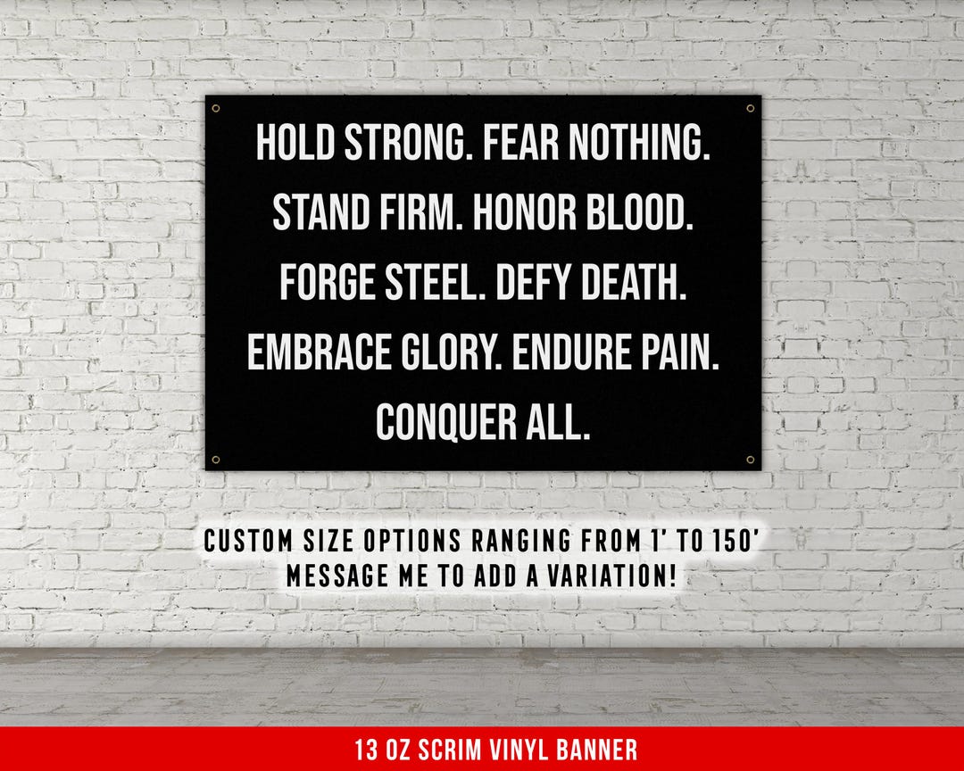 Home Gym Banner, Motivational Quote Banner, Weightlifting Wall Art ...