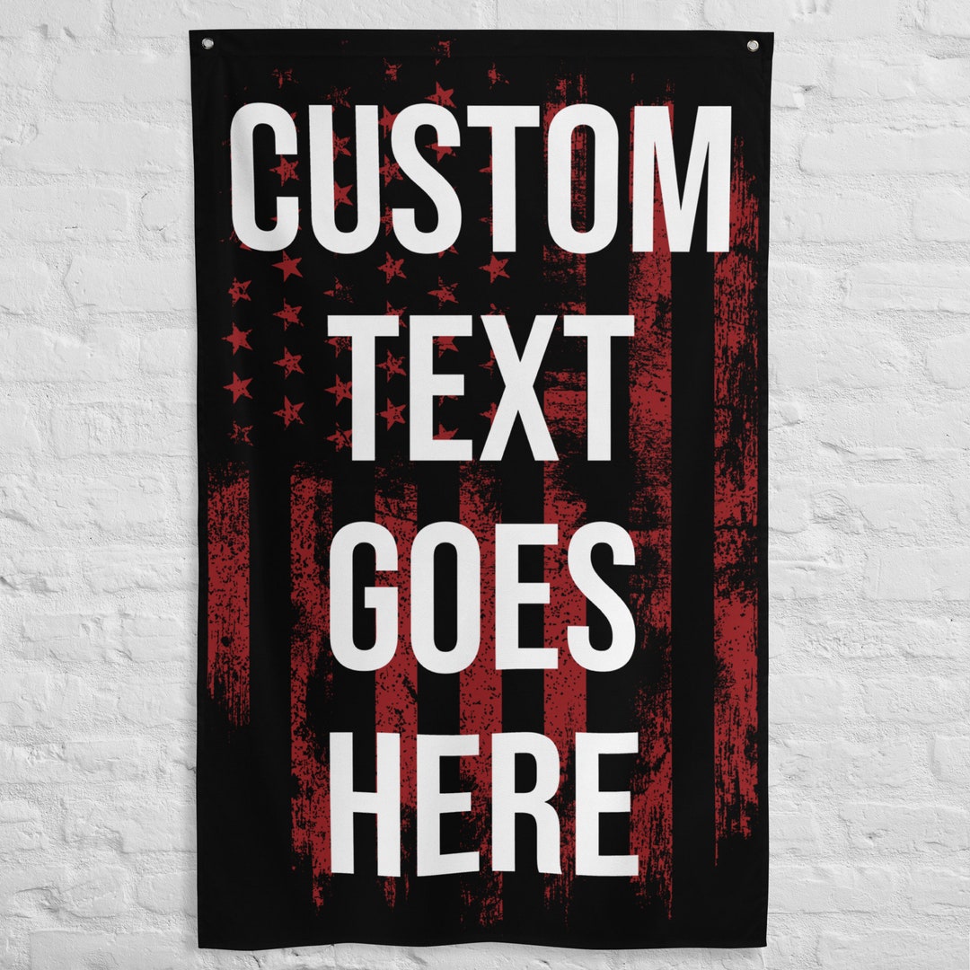 Custom Text - Red - Custom Home Gym Flag - Workout Motivation - Custom ...