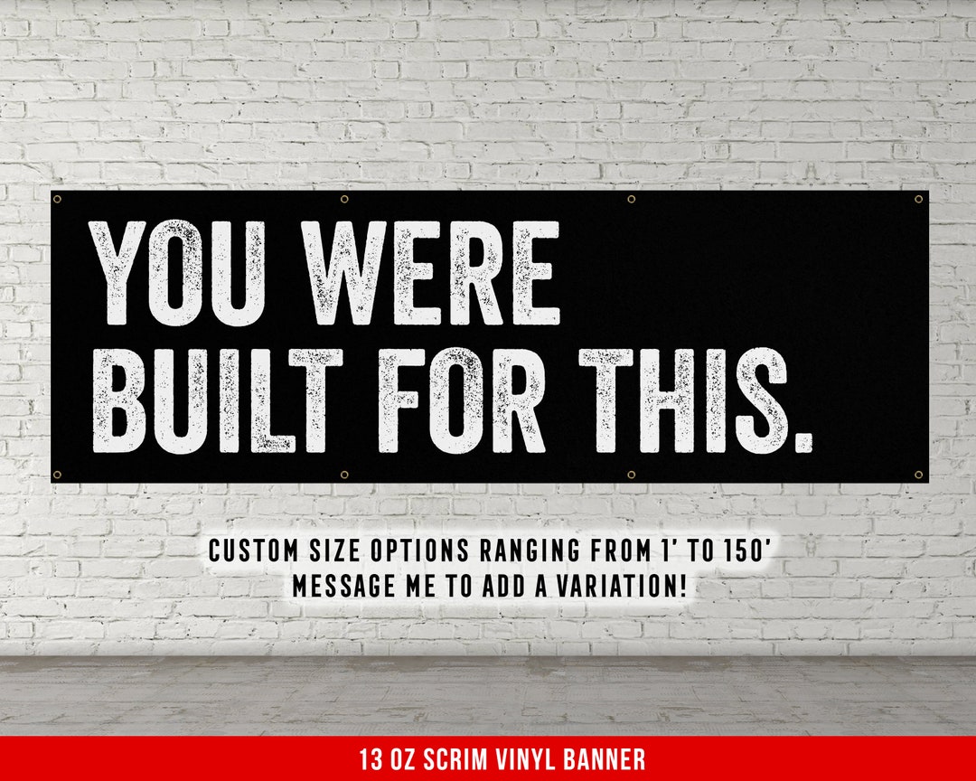 You Were Built for This Banner - Motivational Home Gym Decor - Large ...