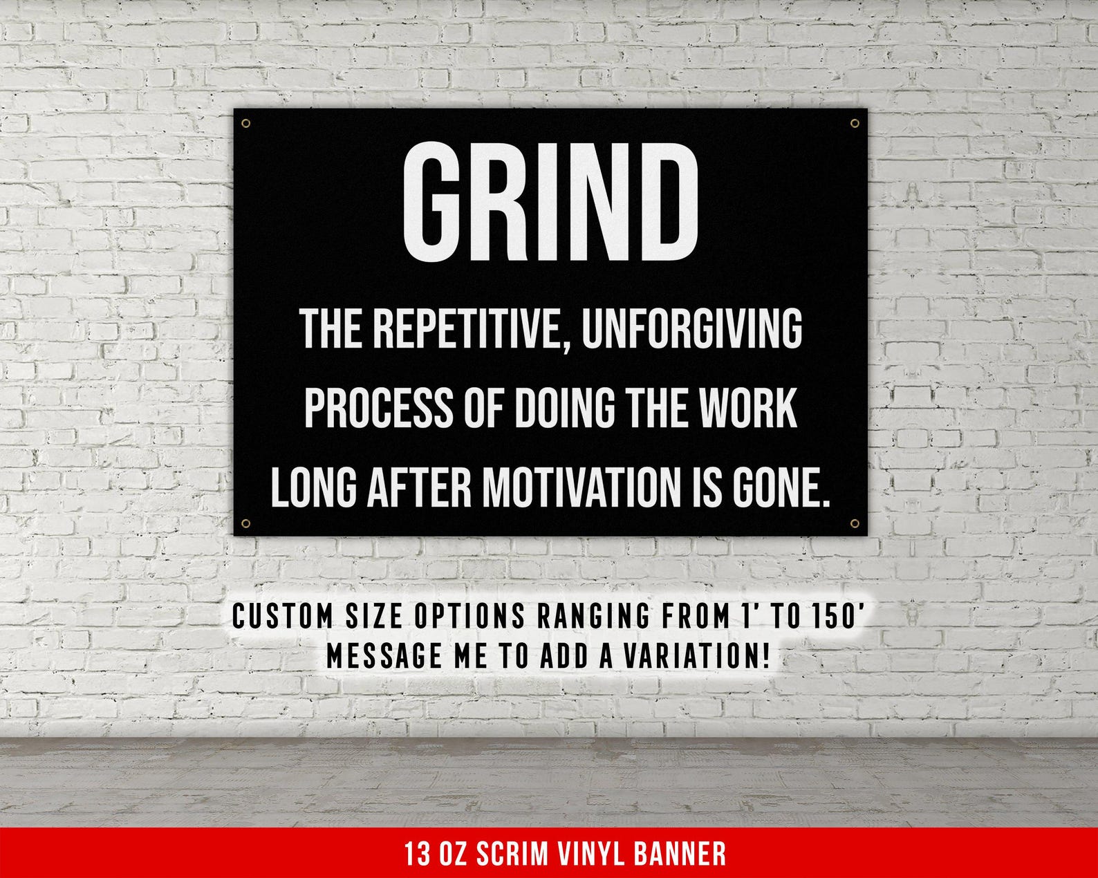 Grind Motivational Banner, Gym Decor, Fitness Motivation, Home Gym ...