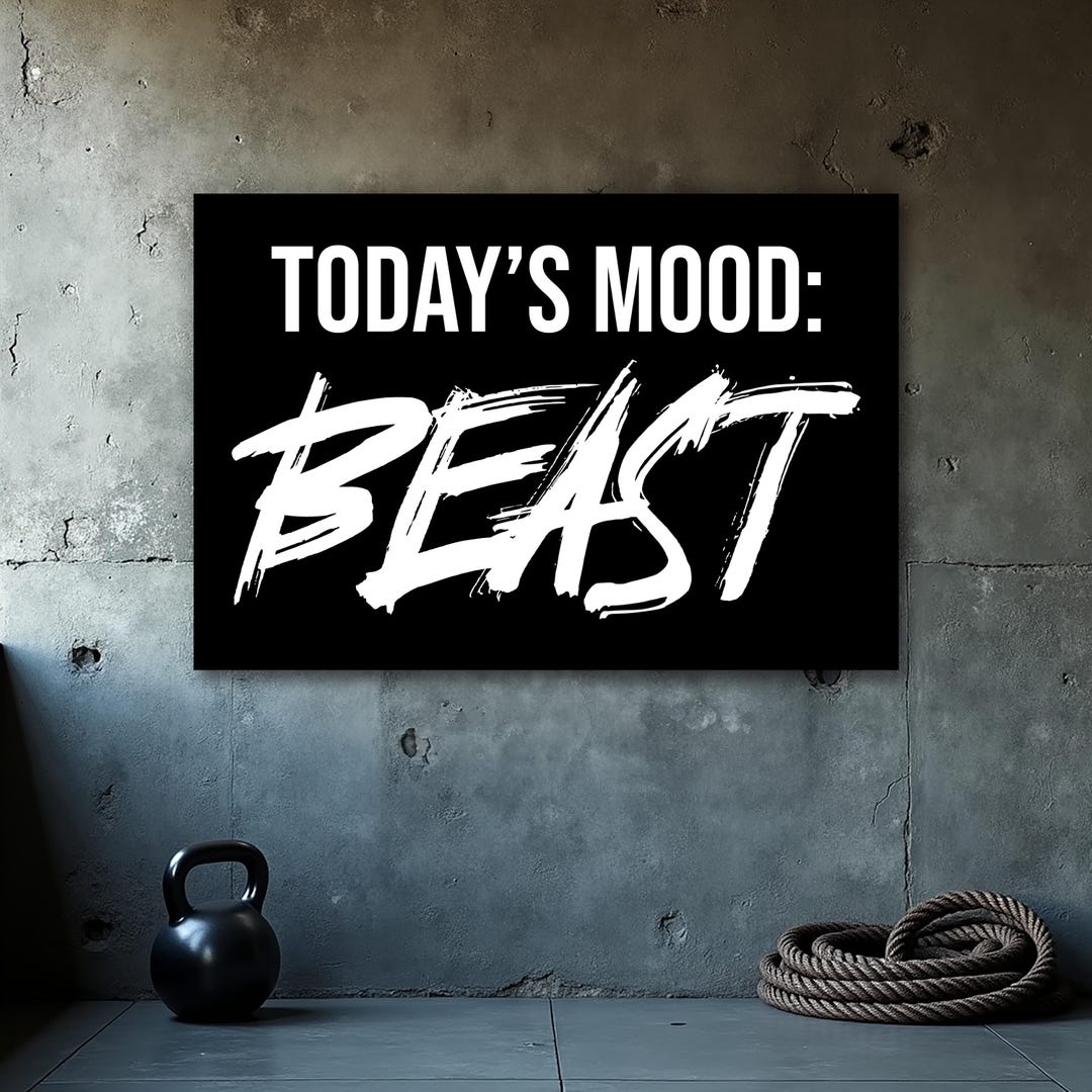 Beast Mode Poster, Home Gym Poster, Fitness Poster, Motivational Quotes ...