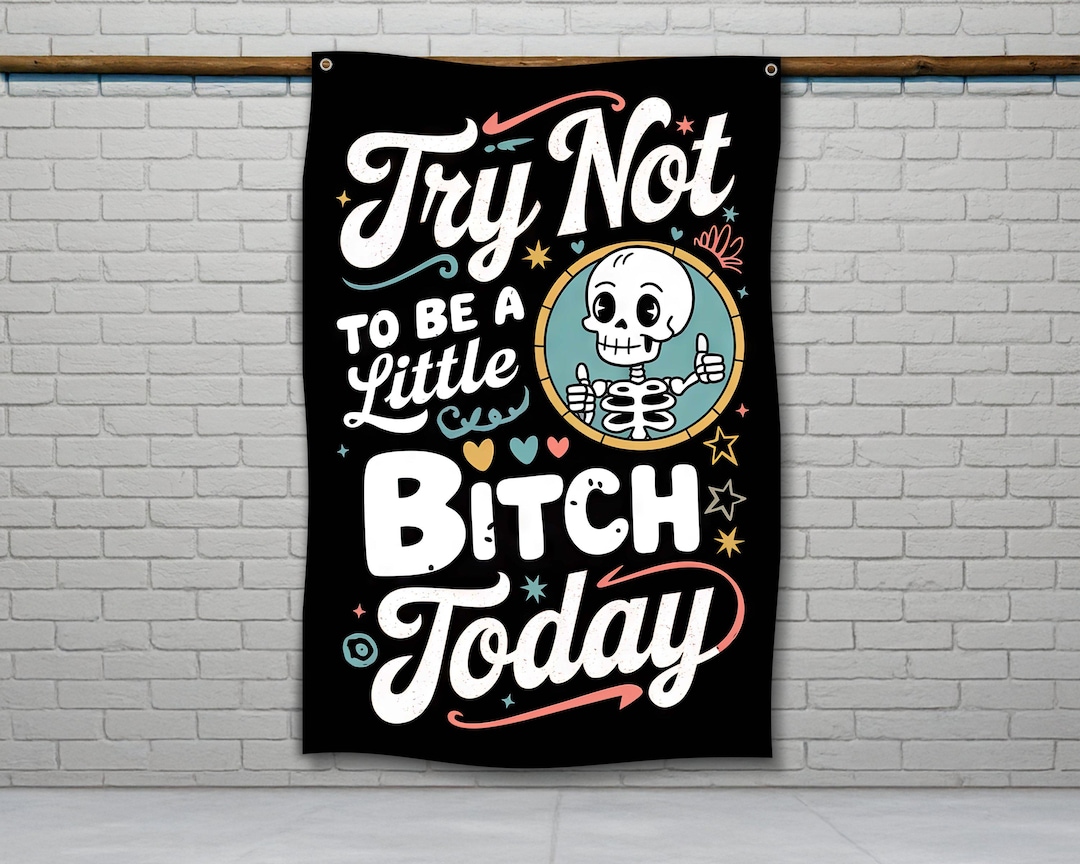 Funny Motivational Flag, Home Gym Decor, for Women Girls, Skeleton Flag ...