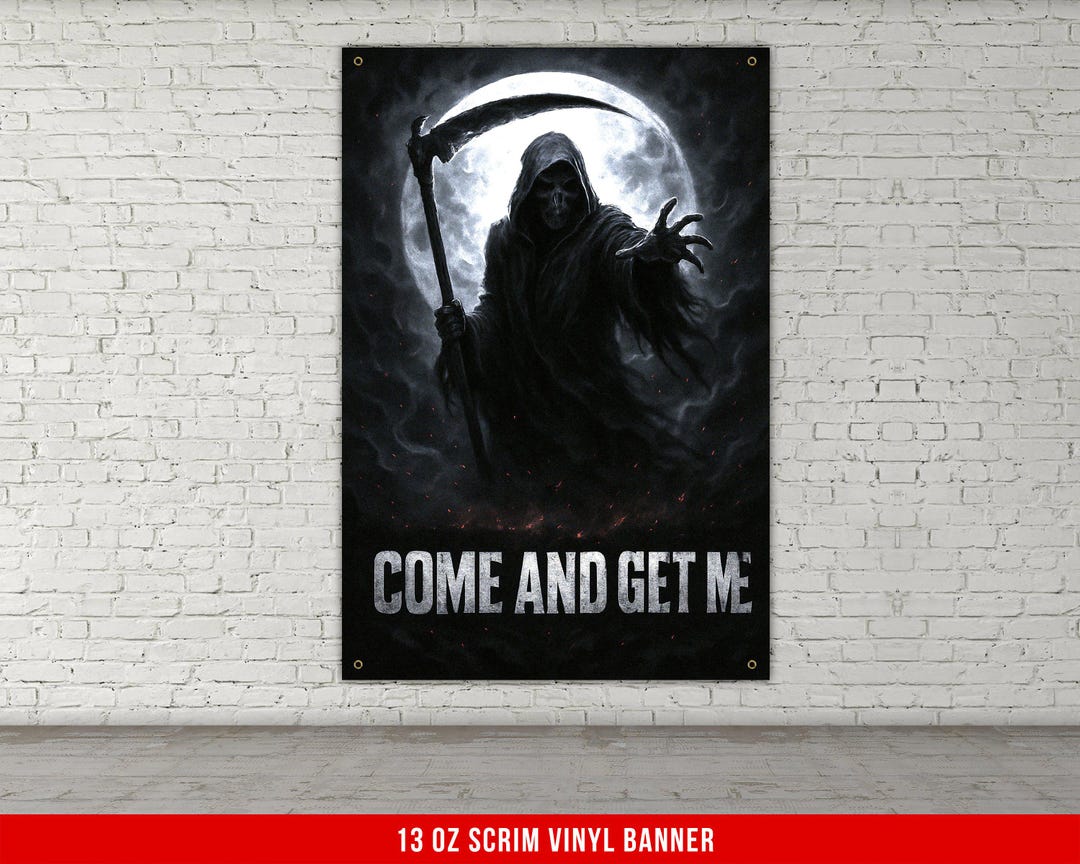 Grim Reaper Banner, Weightlifting Motivation, Home Gym Decor, Garage ...