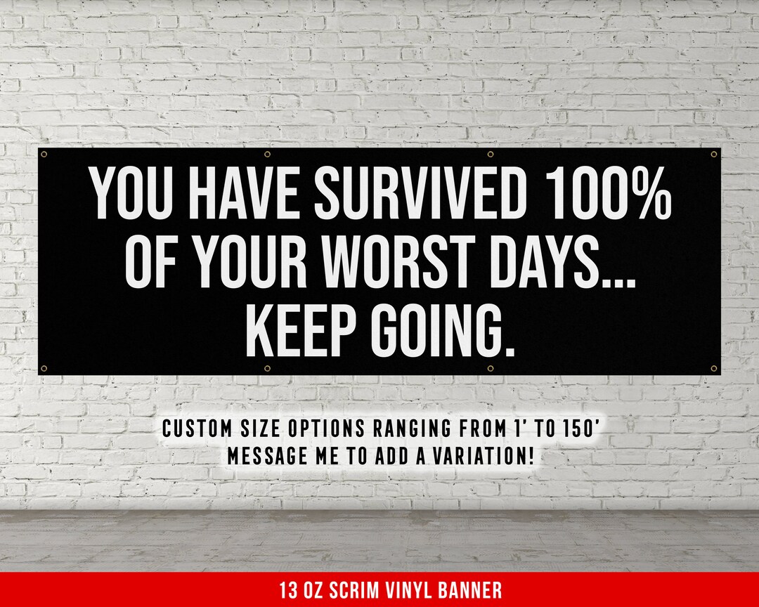 Keep Going Banner Motivational Home Gym Decor Large Quote Wall Art ...