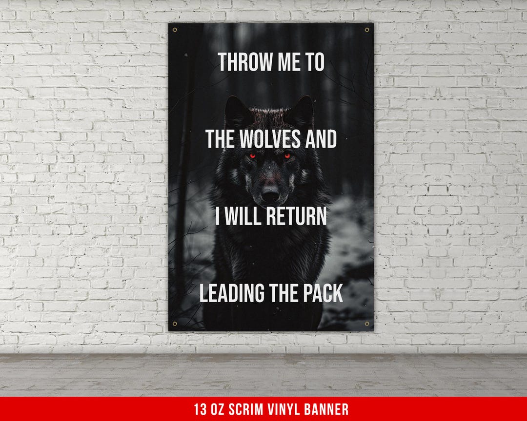 Motivational Wolf Quote Vinyl Banner, Wolf Poster for Gym Inspiration ...