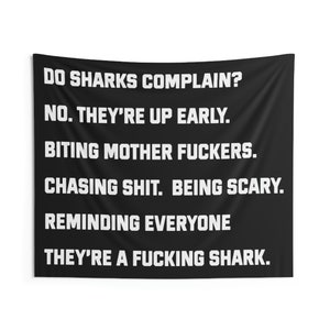 Do Sharks Complain Wall Tapestry - Gym Decor - Large Motivational ...