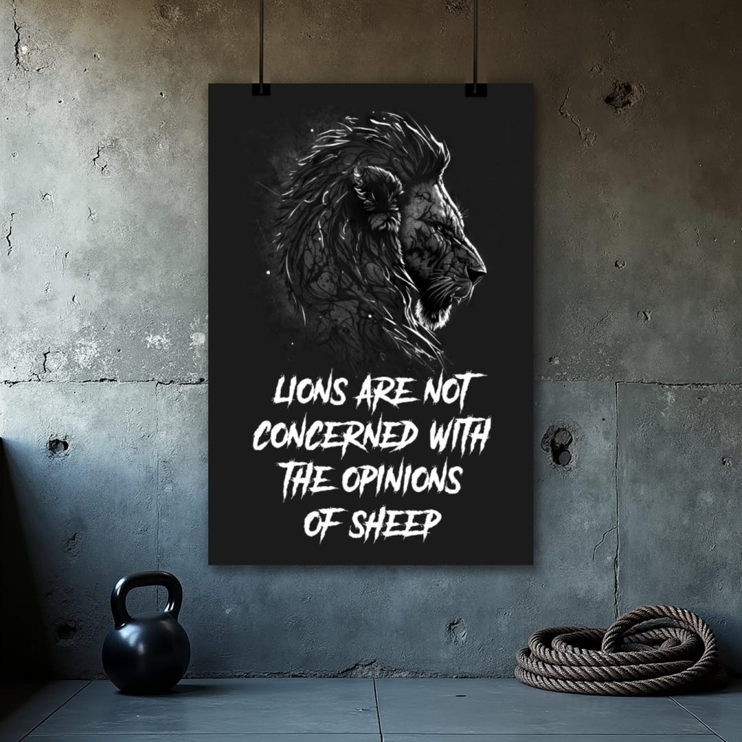 Lion Poster, Motivational Quotes, Home Gym Poster, Fitness Poster ...