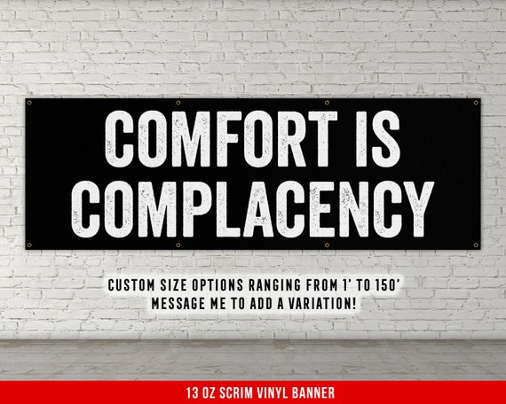 Comfort Complacency Banner Motivational Home Gym Decor - Etsy