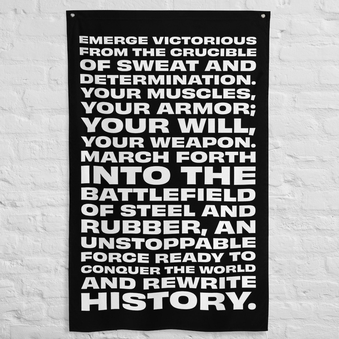 Custom Gym Flag, Motivational Quote Banner, Home Gym Decor ...