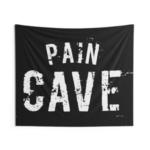 Pain Cave Wall Tapestry - Gym Decor - Large Motivational Fitness ...