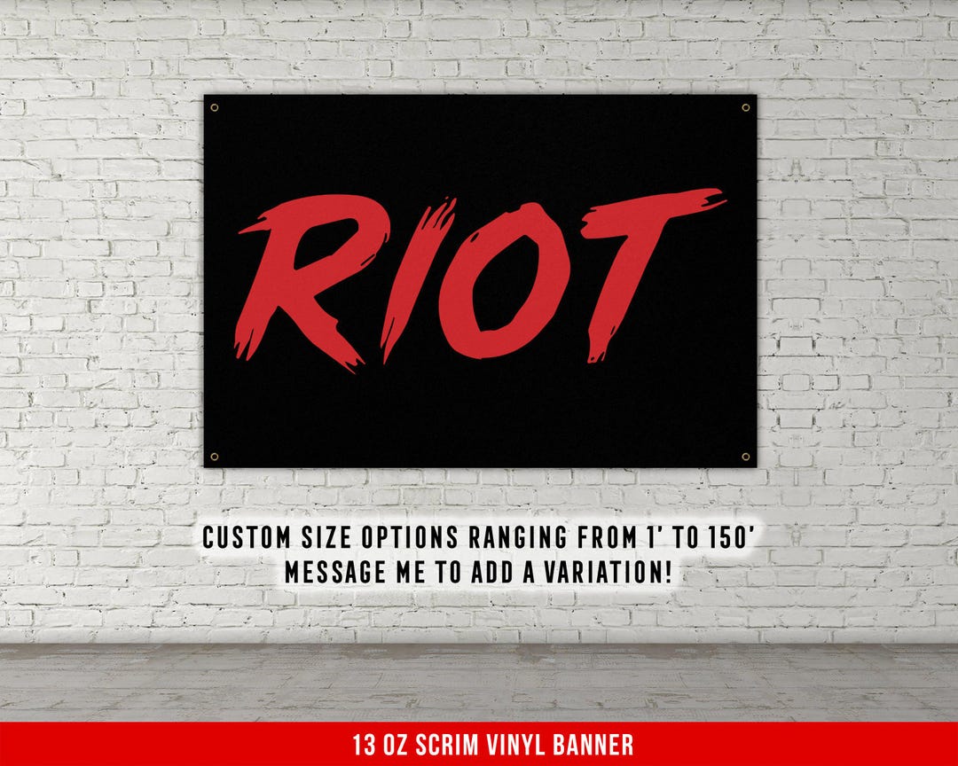 Riot Banner, Motivational Quote, Home Gym Decor, Weightlifting, Fitness ...
