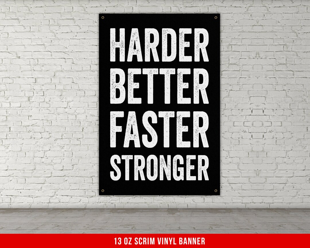 Harder Better Faster Stronger Banner - Home Gym Decor - Large ...