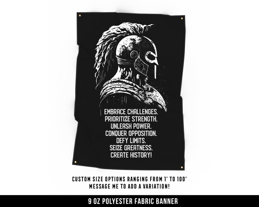 Embrace Challenges Percent Cloth Banner - Motivational Home Gym Decor ...