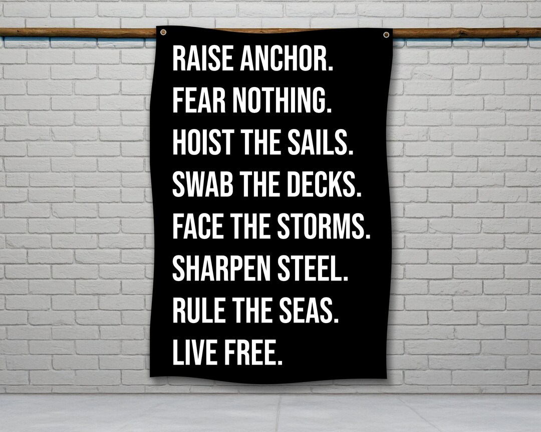 Nautical Quote Flag, Motivational Wall Flag, Home Gym Flag, Rule the ...