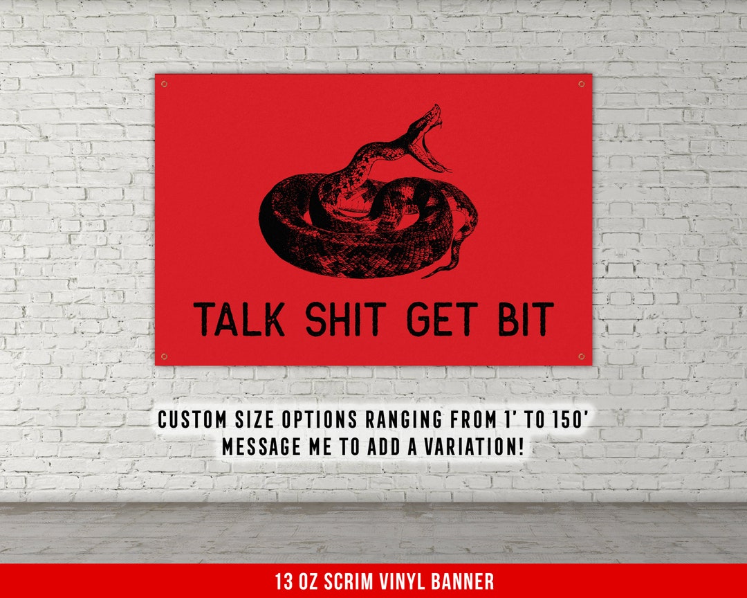 Talk Shit Get Bit Banner Poster - Home Gym Decor - Large Motivational ...
