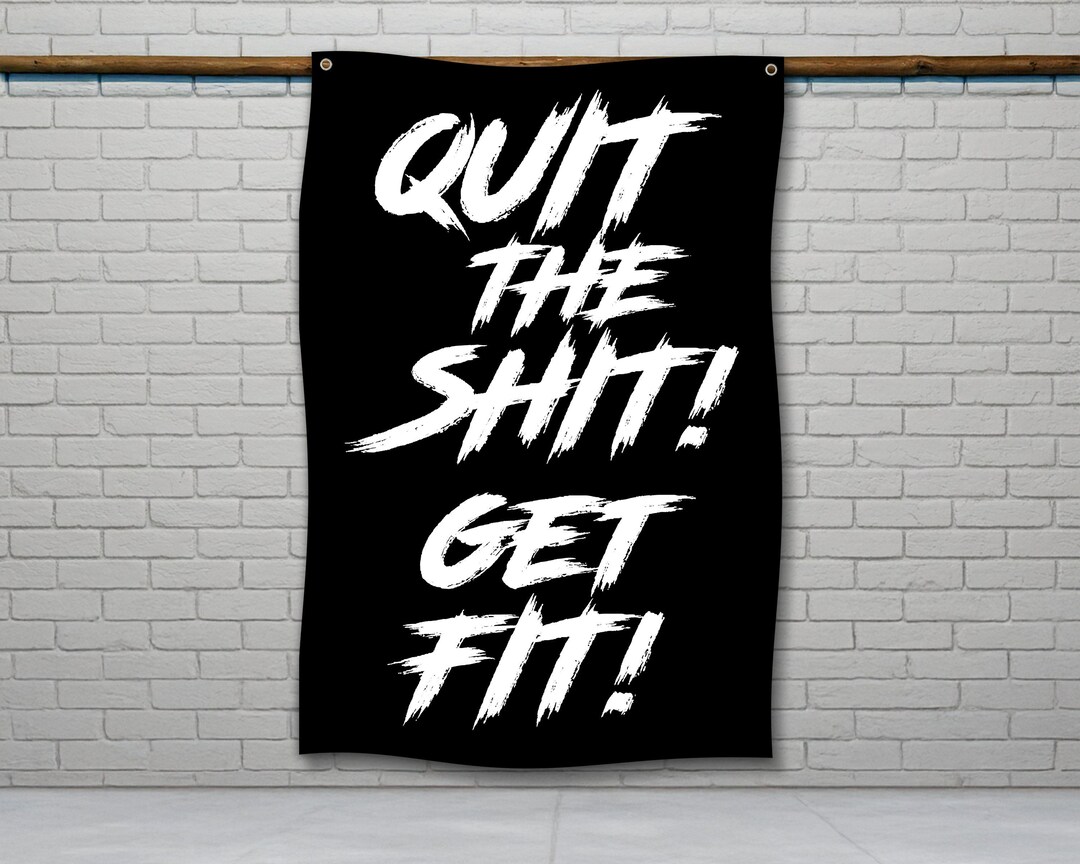 Motivational Gym Flag, Home Gym Decor, Garage Gym Flag, Get Fit Banner ...