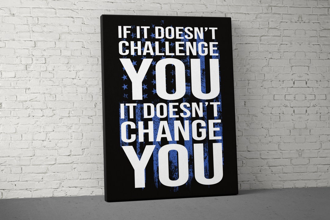 If It Doesn't Challenge You Canvas Home Gym Decor Large Motivational ...