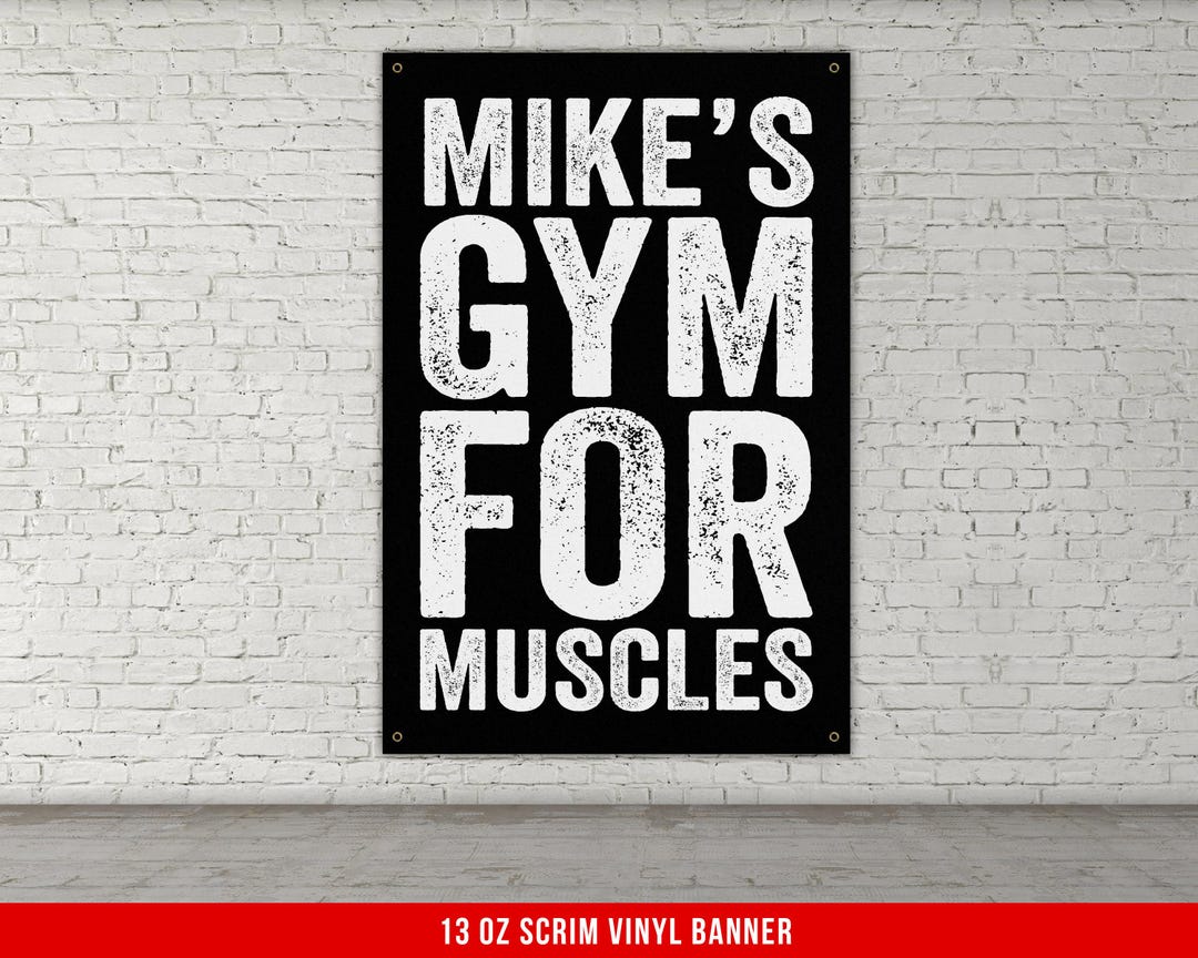 Motivational Banner Mike Gym for Muscles Banner Wall Art Fitness Decor ...
