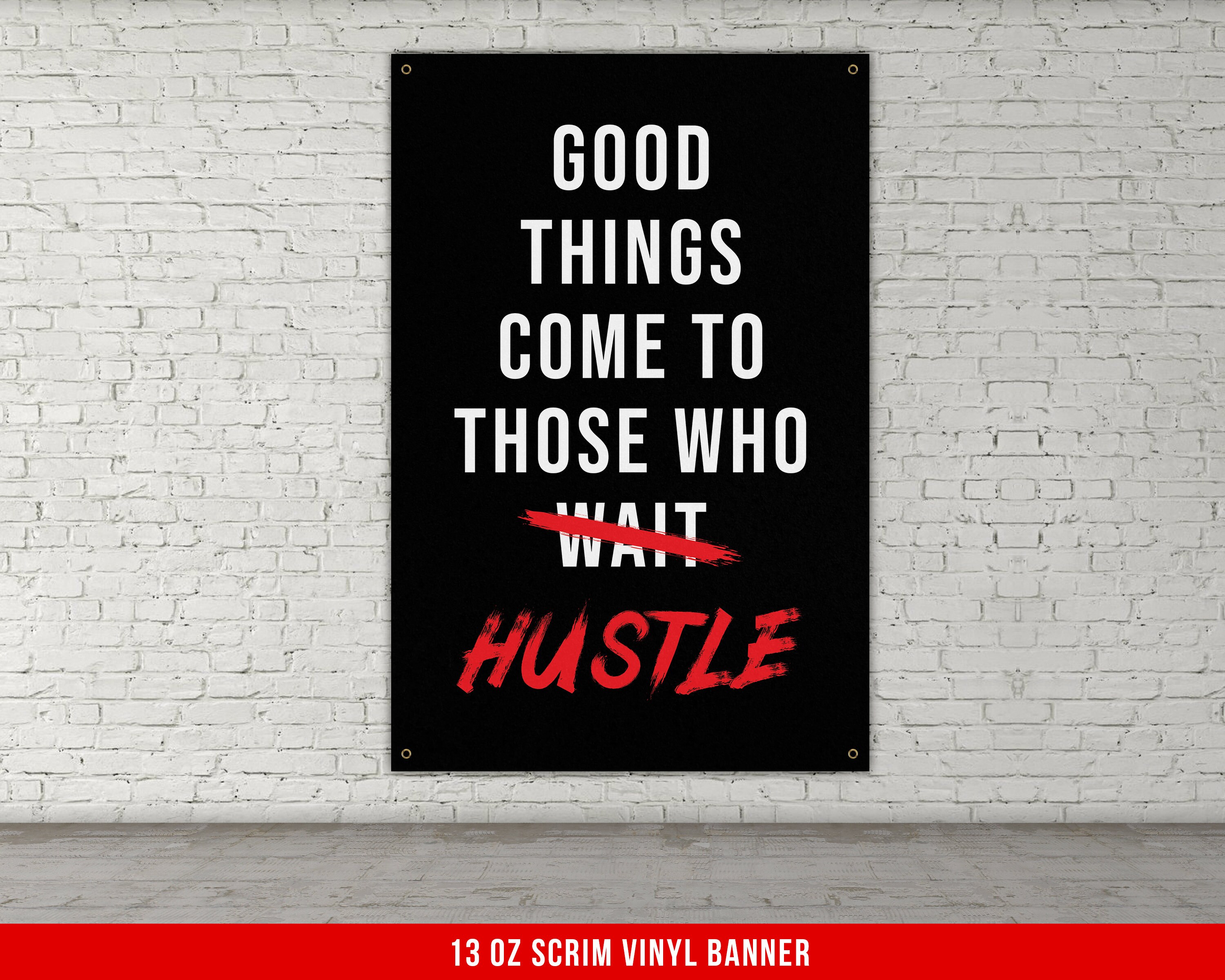 Good Things Hustle Banner Home Gym Decor Large | Etsy