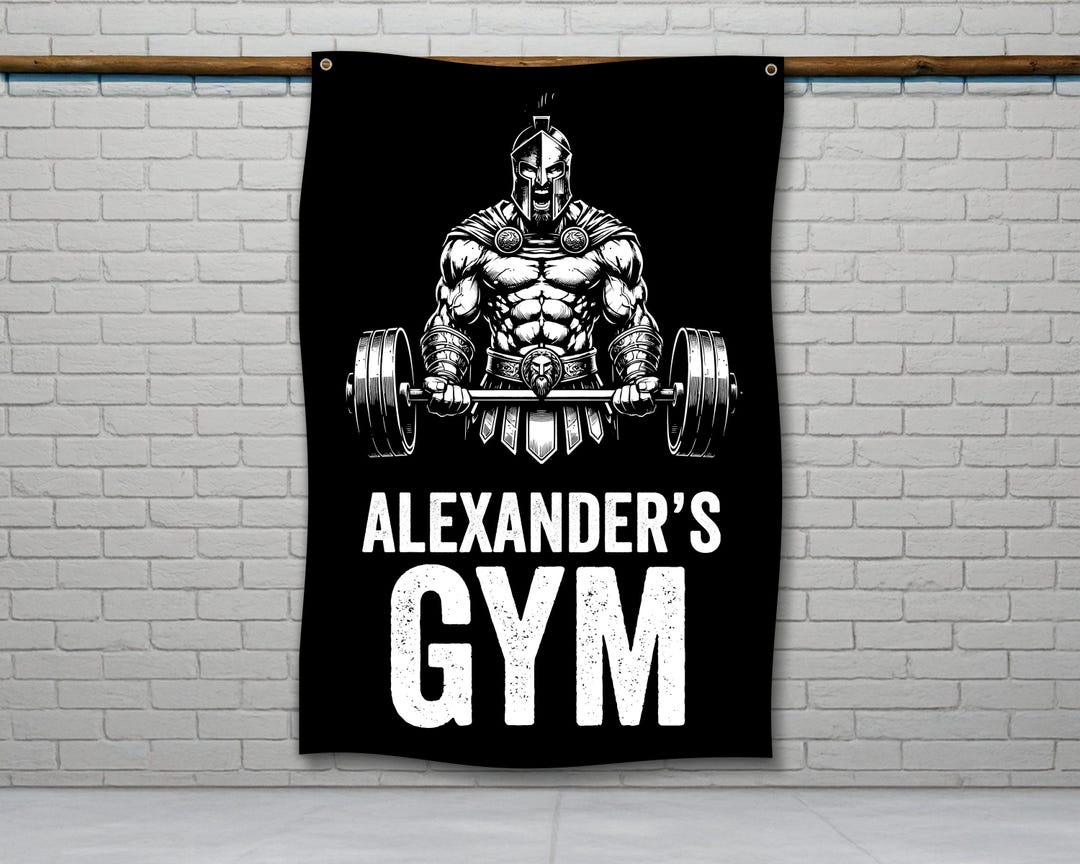 Custom Gym Flag, Personalized Gym Banner, Motivational Gym Decor, Home ...