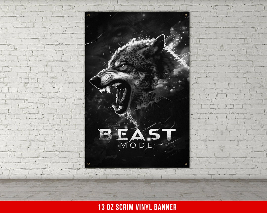 Beast Mode Banner - Motivational Wall Art - Home Gym Inspiration ...