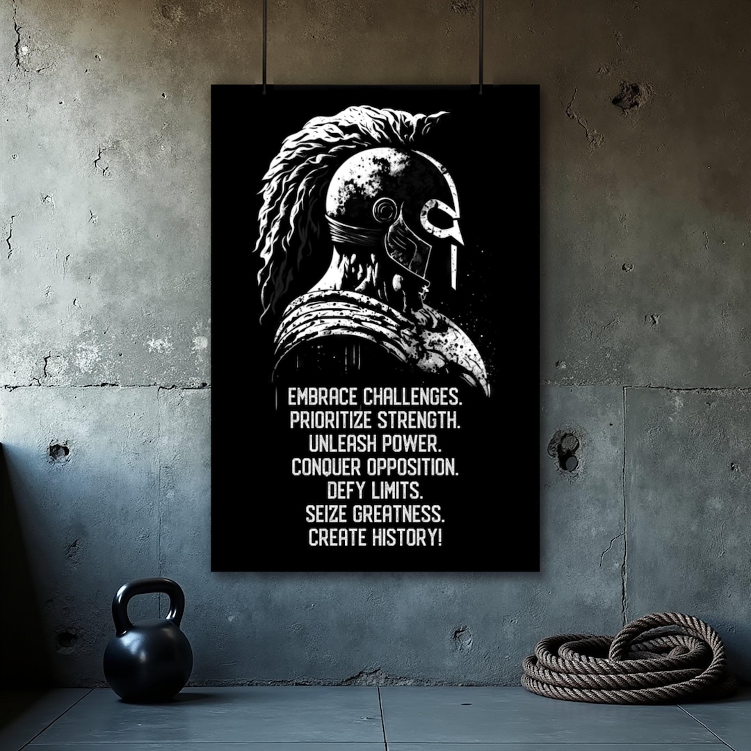 Gym Motivation Poster, Home Gym Wall Art, Fitness Print, Bodybuilding ...