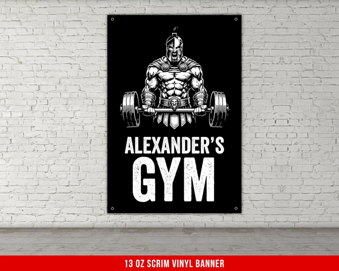 Motivational Banner for Home Gym Decor, Weightlifting Art, Fitness Wall ...