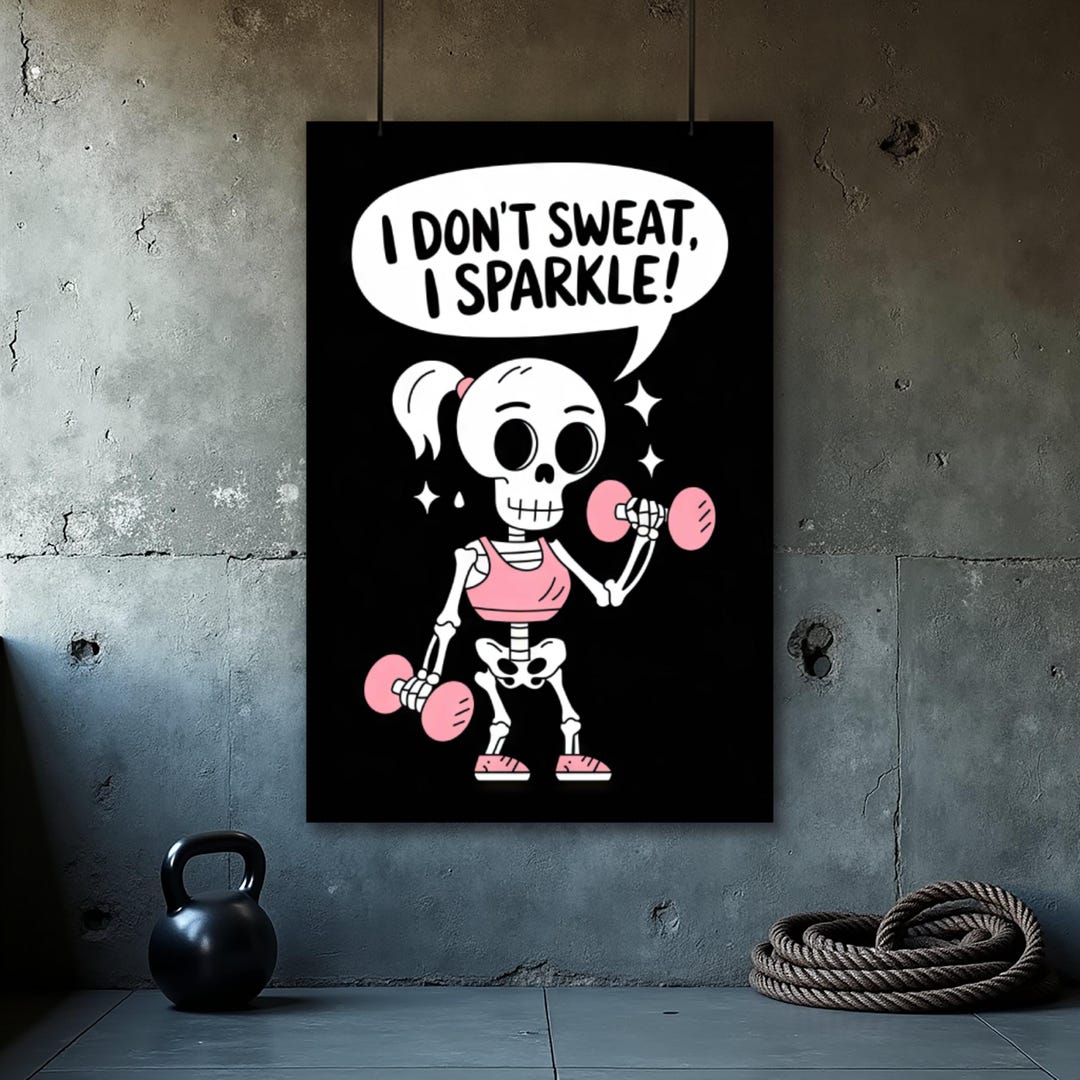 Funny Gym Posters, Skeleton Posters, Workout Motivation, Home Gym Decor ...
