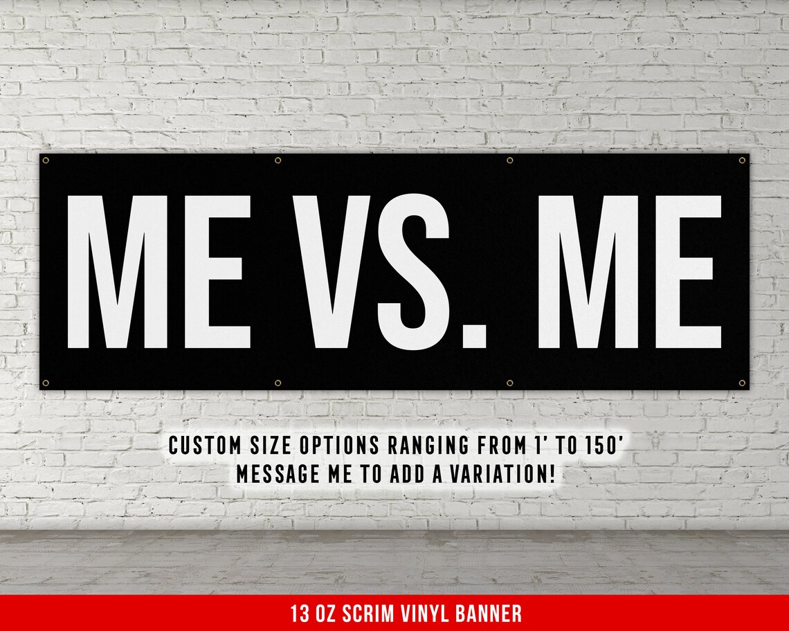 Me Vs Me Banner Motivational Home Gym Decor Large Quote - Etsy