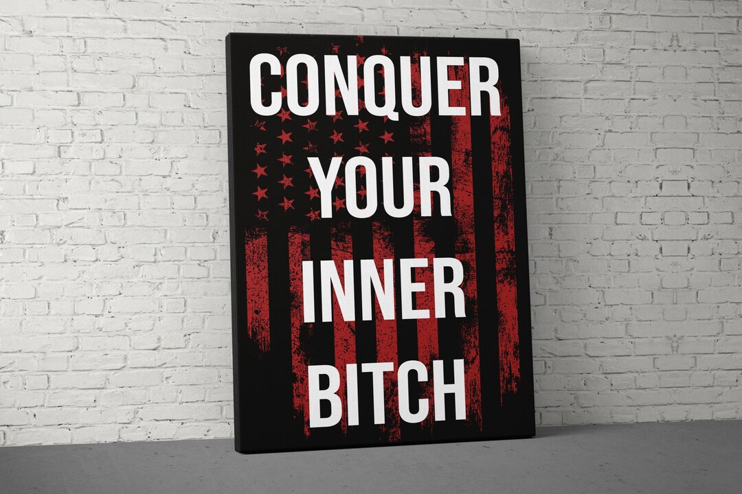 Conquer Your Inner Canvas, Motivational Wall Art, Gym Decor Canvas ...
