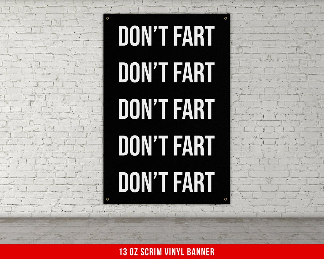 Don't Fart Banner - Home Gym Decor - Large Wall Art - Weightlifting ...