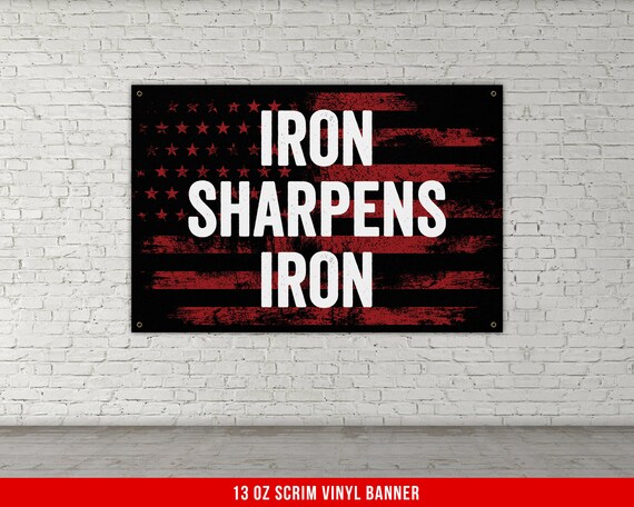 Iron Sharpens Iron Banner Home Gym Decor Large | Etsy