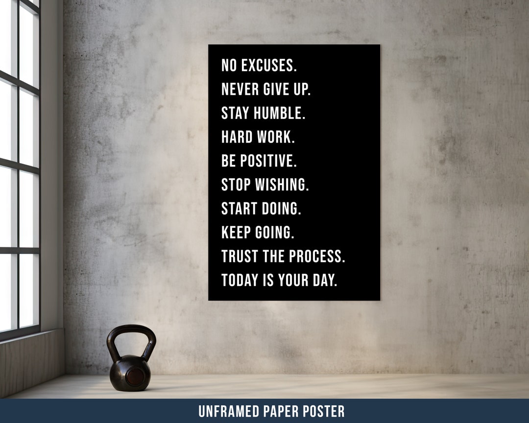 Motivational Poster Inspiring Quotes Office Decor Home Gym Motivation ...
