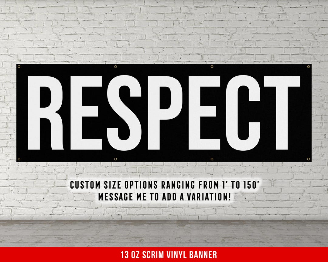 Respect Banner - Motivational Home Gym Decor - Large Quote Wall Art ...