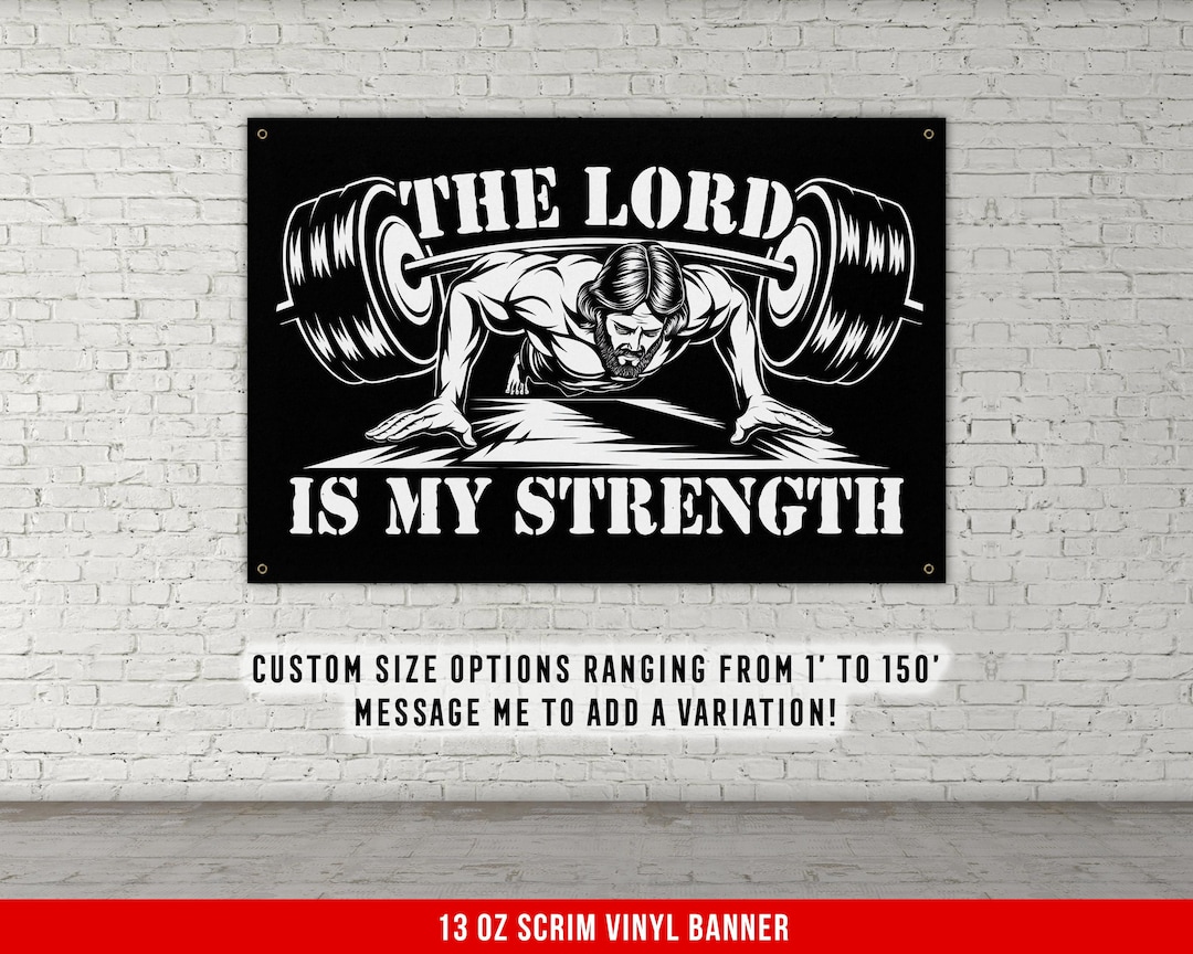 Jesus Banner - Home Gym Decor - Large Quotes Wall Art - Motivational ...