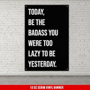 Be the Badass - Home Gym Banner Flag - Motivational Wall Decor - Large ...