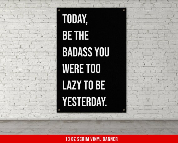 Be the Badass Home Gym Banner Flag Motivational Wall Decor | Etsy