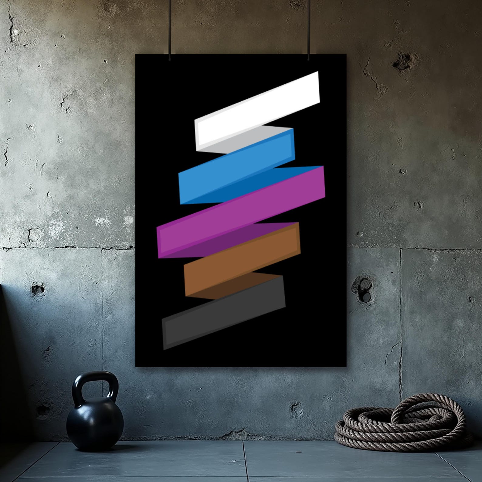 Jiu Jitsu Belts Poster, BJJ Wall Art, Grappling Art Print, Martial Arts ...