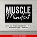 Muscle Mindset Banner - Home Gym Decor - Large Quotes Wall Art - Garage ...
