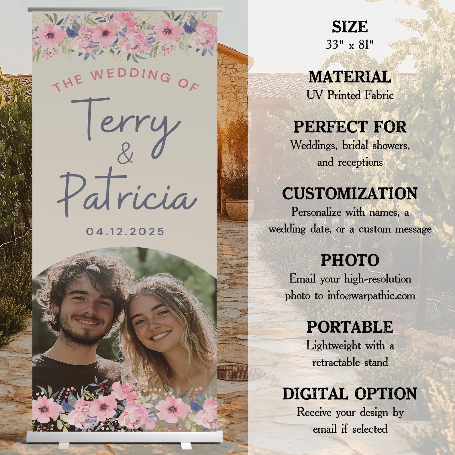 Elegant Wedding Entrance Display – Custom Retractable Banner With ...