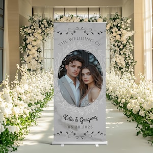 Personalized Wedding Entrance Decor – Custom Retractable Banner With ...