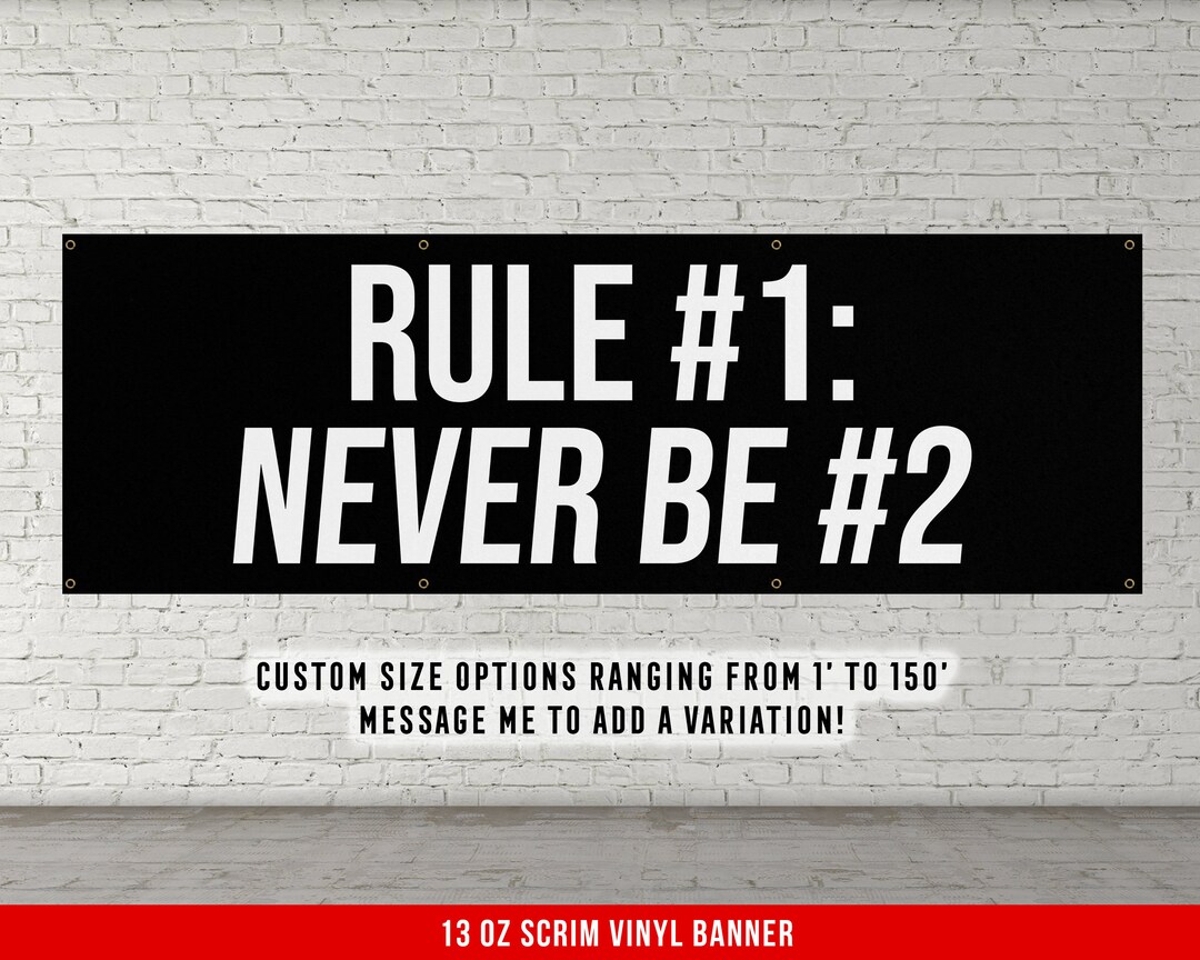 Rule Number One Banner - Motivational Home Gym Decor - Large Quote Wall ...