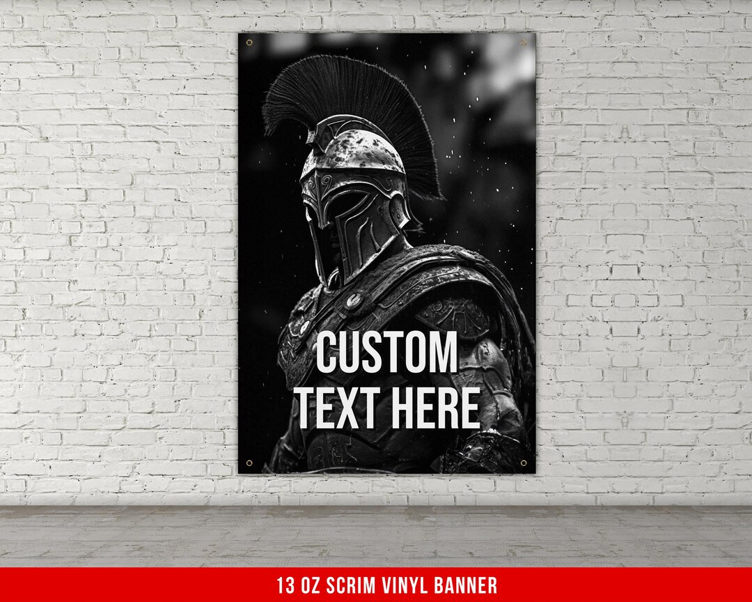Spartan Banner for Home Gym Decor Weightlifting Motivational Quote Wall ...
