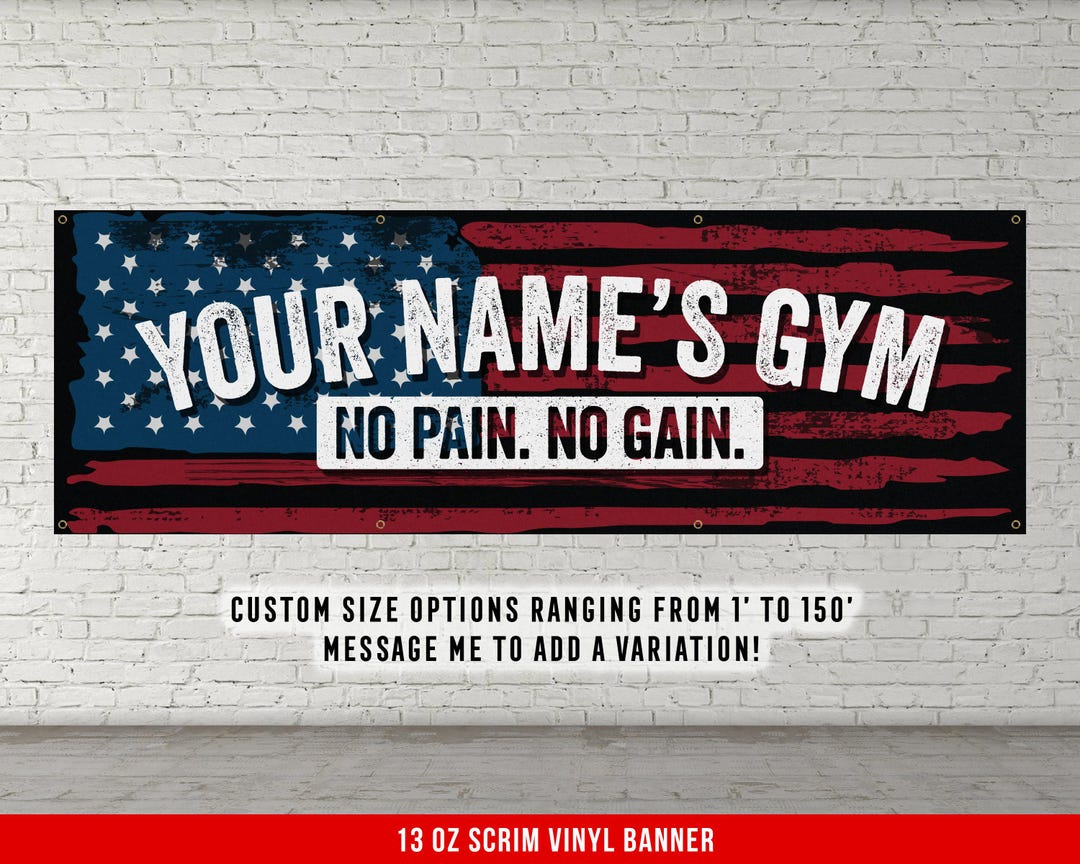 Custom Gym Banner, Home Gym Decor, Gym Motivation, Garage Gym Flag ...