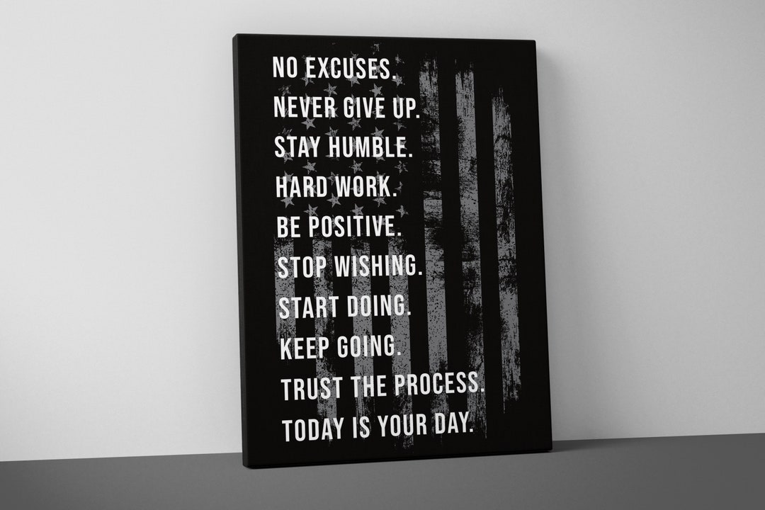 Motivational Quotes Canvas - Home Gym Decor - Large Quote Wall Art ...
