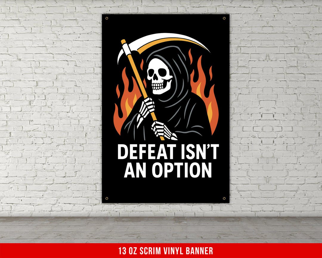 Grim Reaper Banner, Home Gym Decor, Motivational Quote, Powerlifting ...