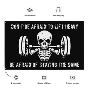 Gym Flags - Weightlifting Decor - Custom Home Gym Banner - Man Cave ...